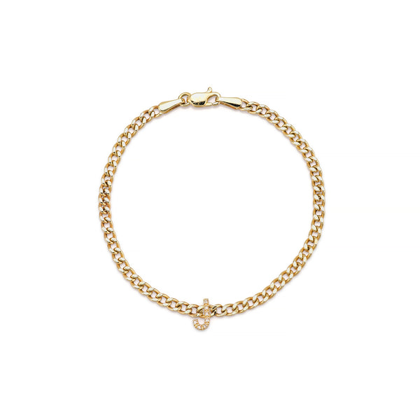 RILEY DIAMOND INITIAL CURB CHAIN BRACELET – SARAH CHLOE