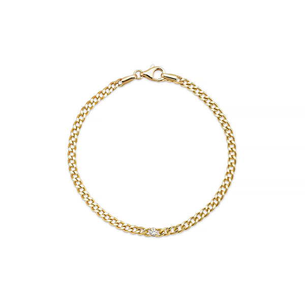 RILEY SOLITAIRE CURB CHAIN BRACELET – SARAH CHLOE