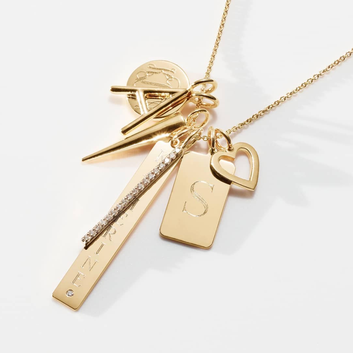 SARAH CHLOE 3/4" SOPHIA MONOGRAM PENDANT